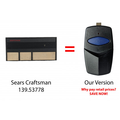 Sears Craftsman 139.53778 Compatible Garage Remote