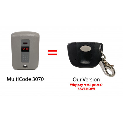 Multi Code 3070 Compatible 300 MHz Single Button Mini Key Chain Garage ...