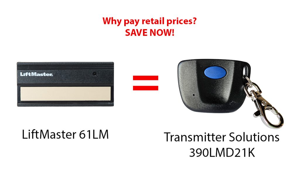 LiftMaster 61LM Compatible 390 MHz Single Button Mini Key Chain Garage ...